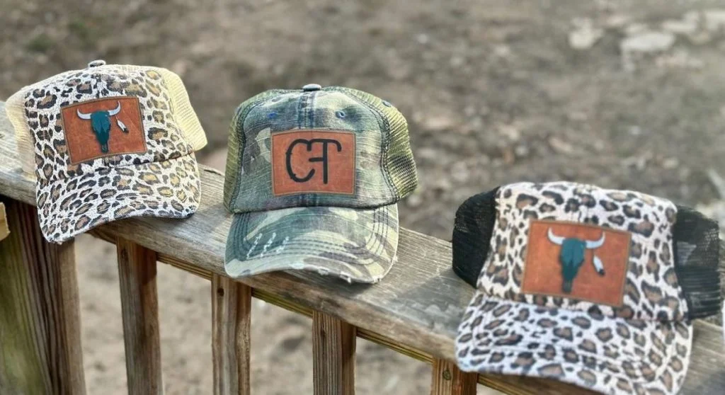 Rectangle FULL COLOR logo Leather Stitched Look DTF Hat transfer - The ...