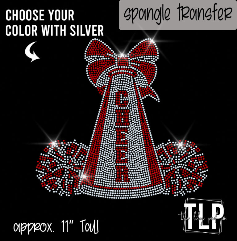 Cheer Vertical Megaphone with Poms -SPANGLE – The Lily Pad -TLP