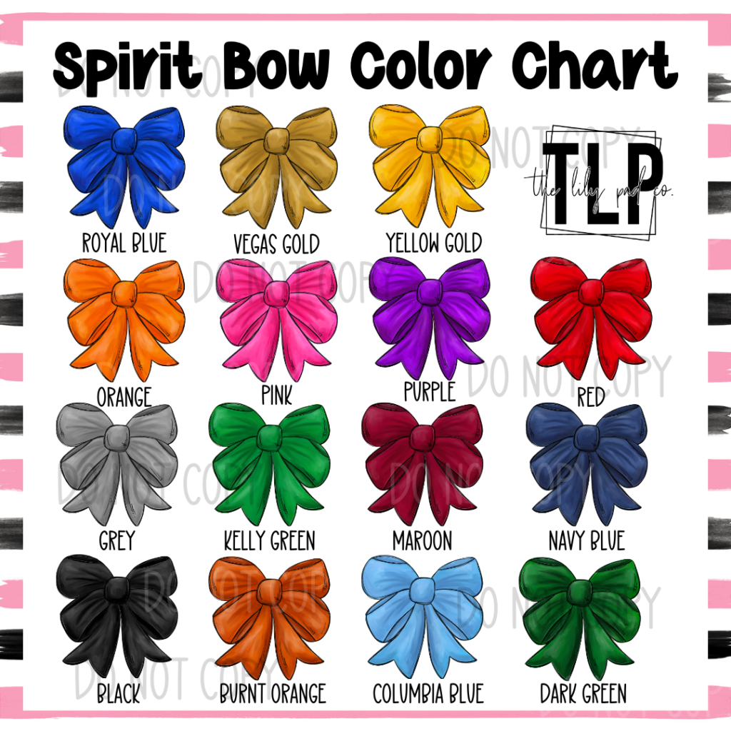 Custom Spirit Bow DTF Transfer - The Lily Pad -TLP