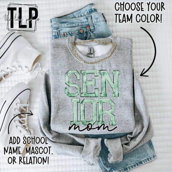 Custom Senior Distressed Block Font DTF Transfer - The Lily Pad -TLP